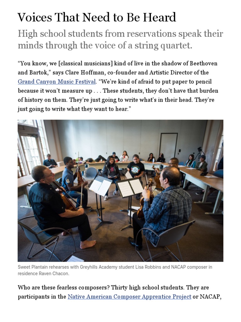 Voices That Need To Be Heard | PDF | Composers | Anger