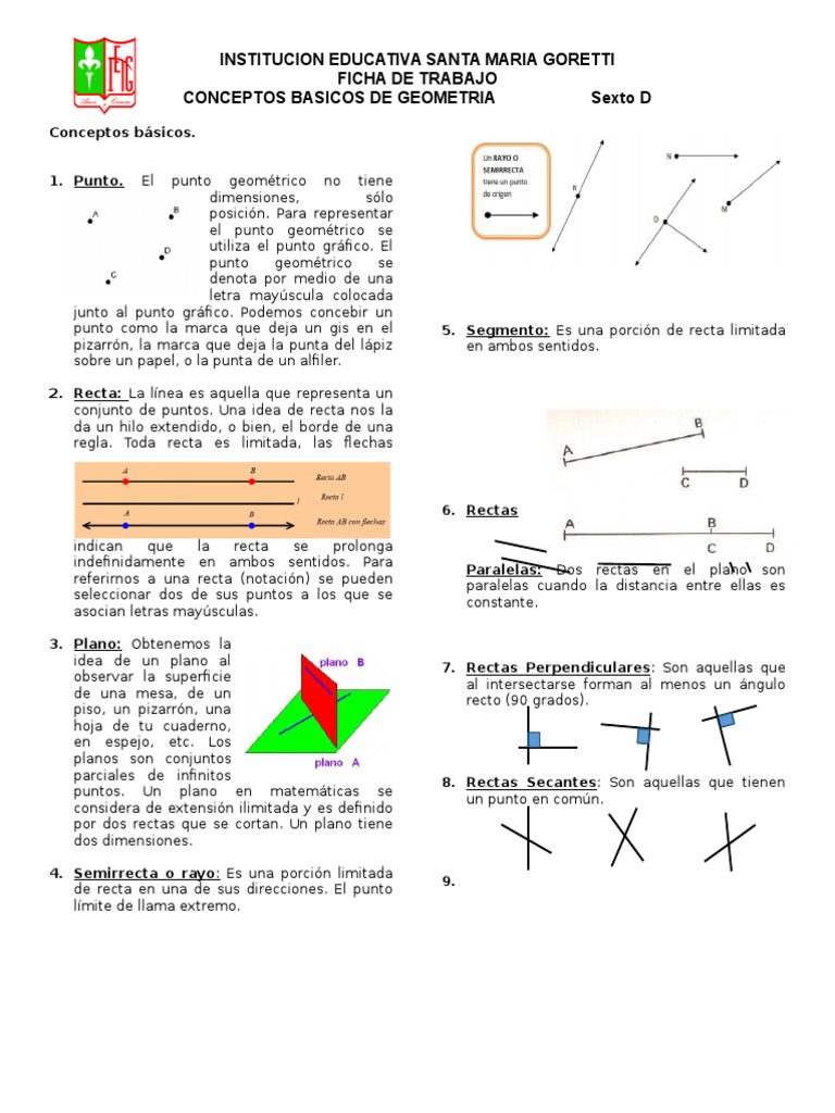 Conceptos Básicos de Geometría | PDF | Línea (geometría) | Geometria plana)