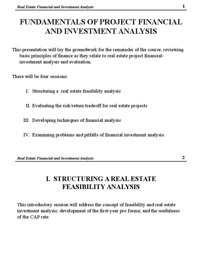 Fundamentals of Project Financial and Investment Analysis | PDF ...