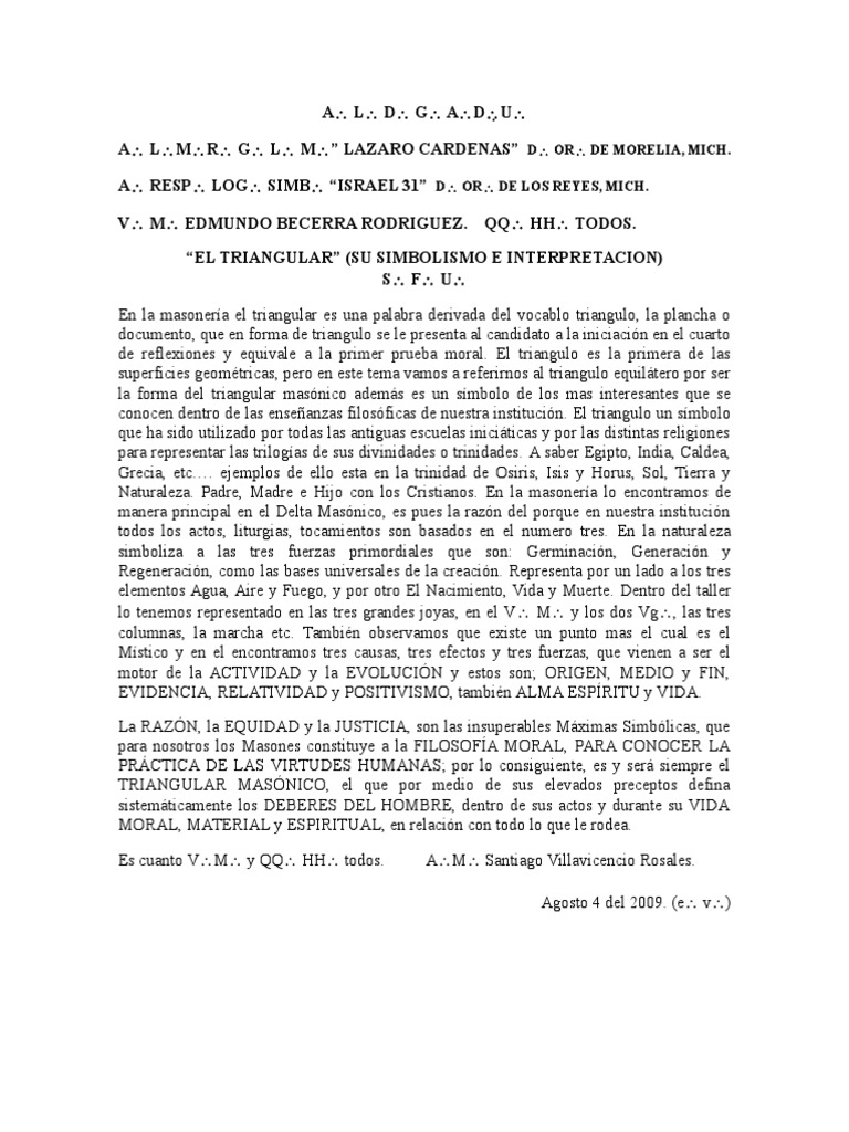 Simbolismo del Triangular Masónico | PDF | Masonería | Moralidad