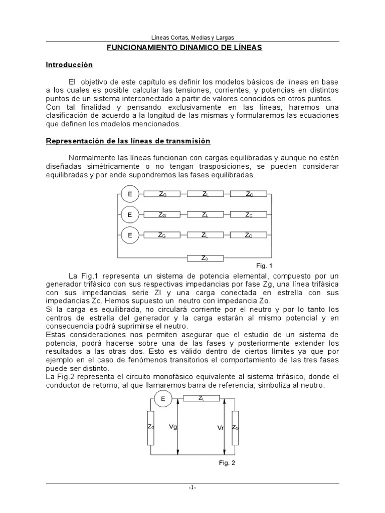 Lineas Cortas Medias y Largas | PDF | Corriente eléctrica | Línea de ...