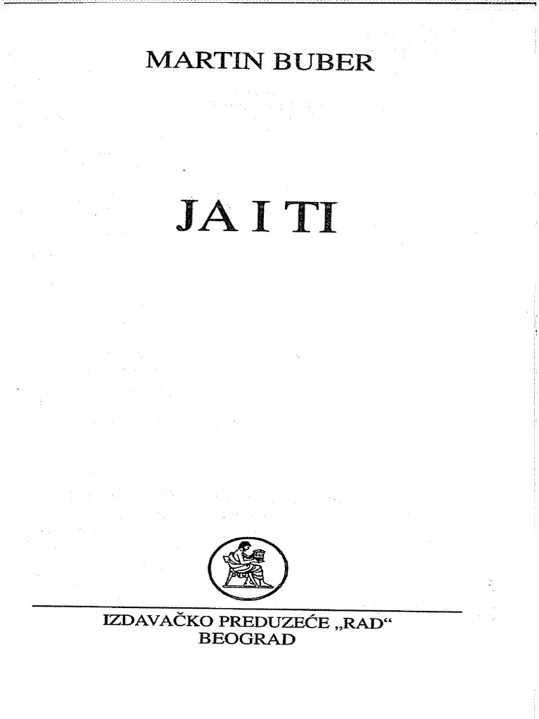 Martin Buber, Ja I Ti PDF | PDF
