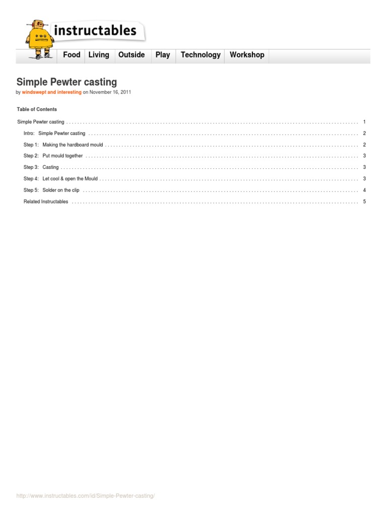Simple Pewter Casting PDF | PDF | Building Materials | Materials
