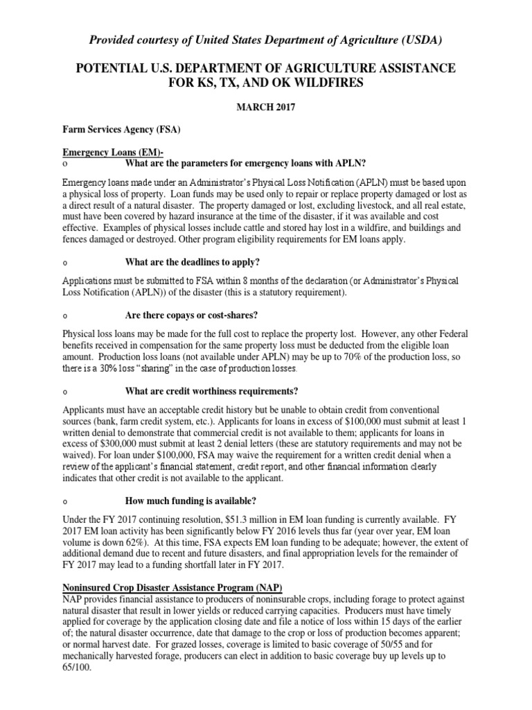 Wildfire Assistance | PDF | Crop Insurance | Natural Resources ...