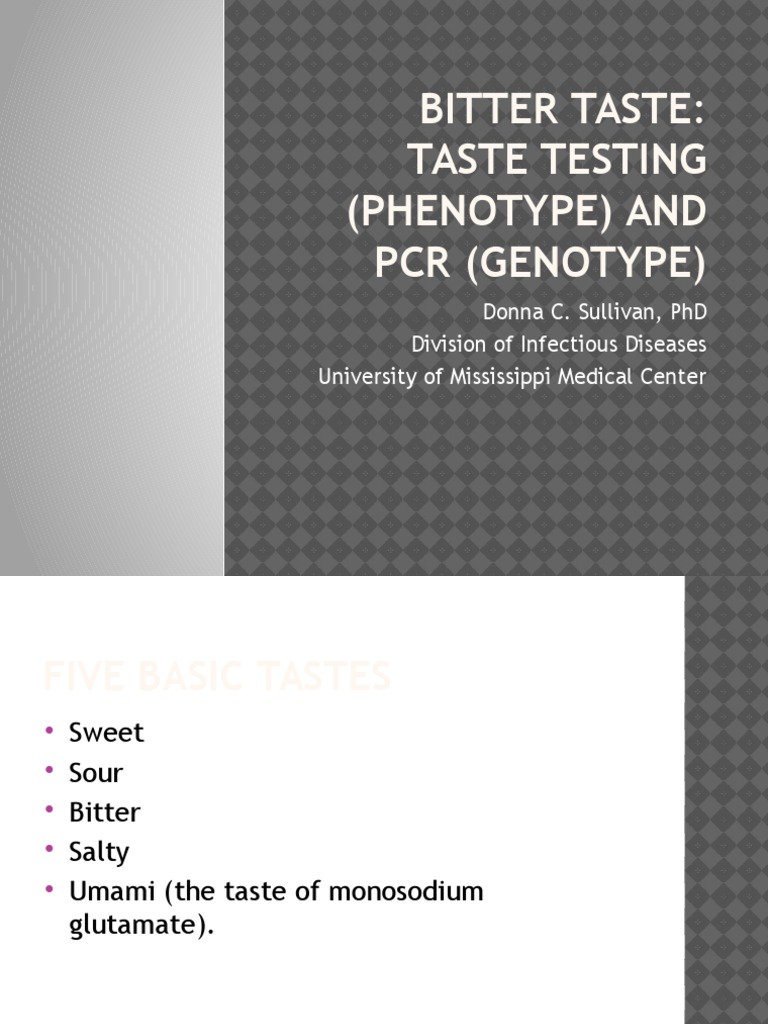 Bitter Taste and PCR | PDF