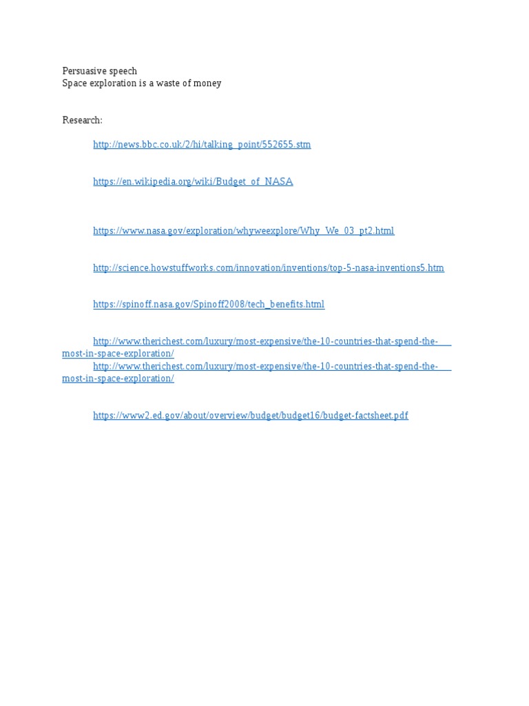 Space Exploration Is A Wast of Money | PDF | Space Exploration | Nasa