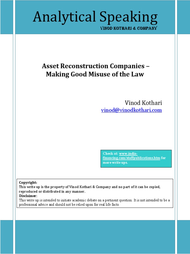 Analysis On Asset Reconstruction Companies - Making Good Misuse of The ...