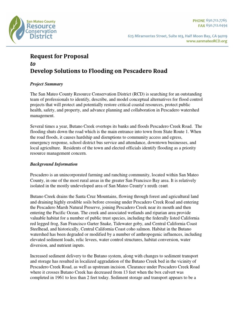 2013 Request For Proposal To Develop Flooding Solutions | PDF | Flood ...