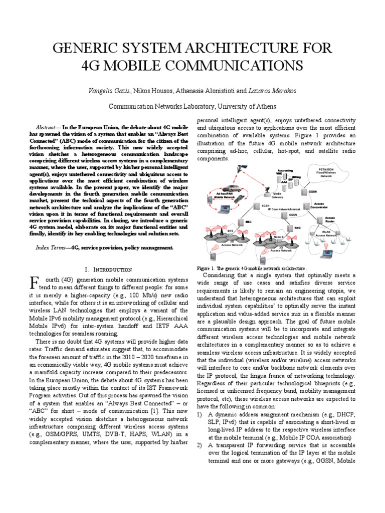 2003 VTC Spring 4g Architecture | PDF | Quality Of Service | Computer ...