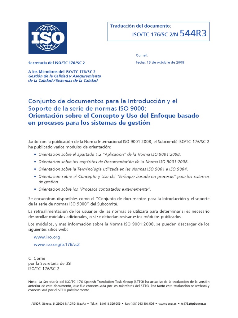 Iso - TC 176 - SC 2 - N 544R3 | PDF | Gestión de la calidad ...