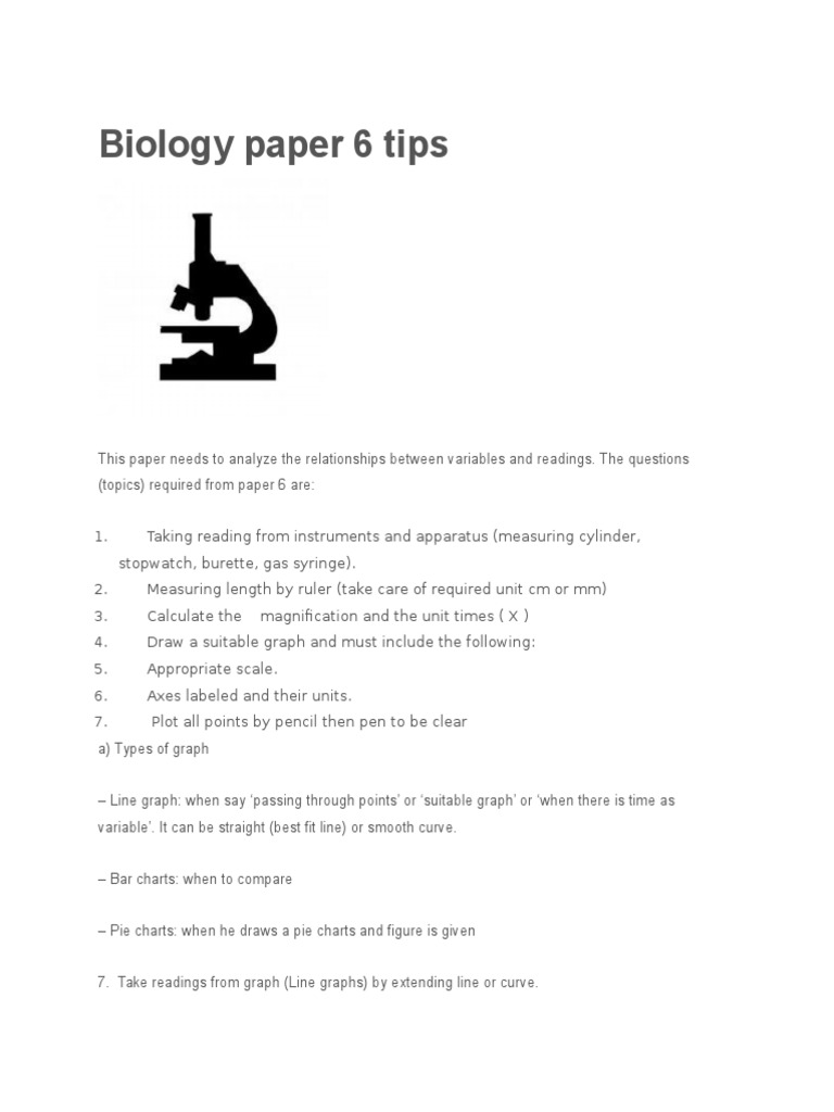Biology Paper 6 Tips | PDF | Solution | Ph
