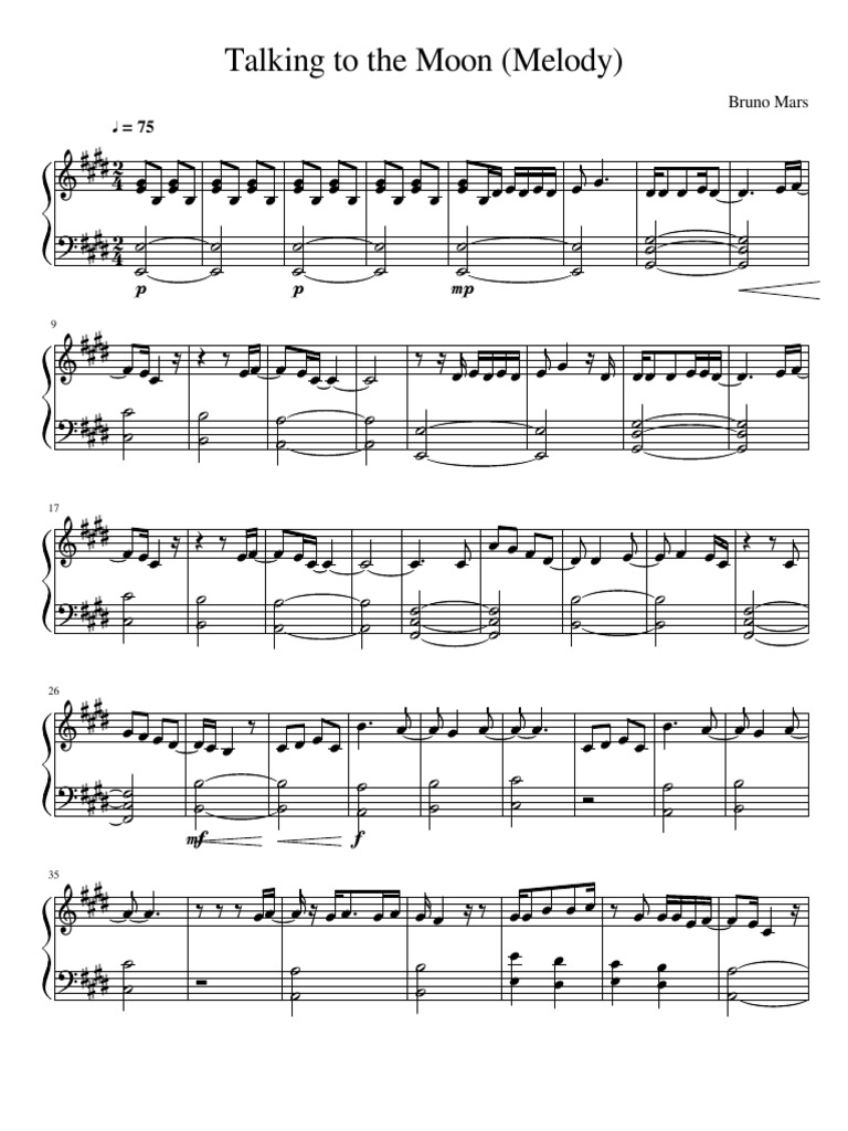 Talking To The Moon Melody | PDF | Songs Written | Ballad