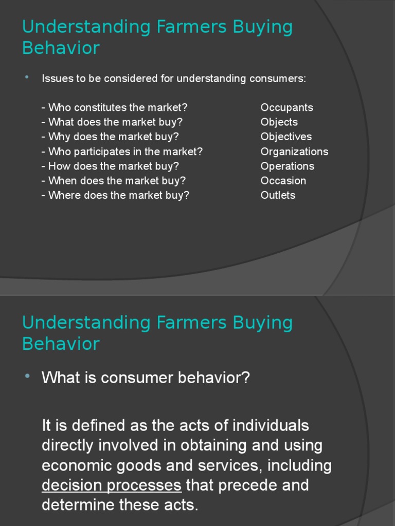 Understanding Farmers Buying Behavior | PDF | Behavior | Evaluation