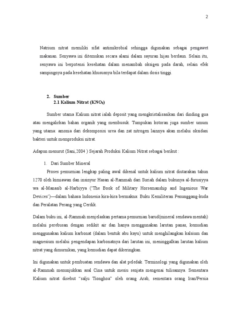Sifat dan Sumber Kalium & Natrium Nitrat | PDF | Sains & Matematika