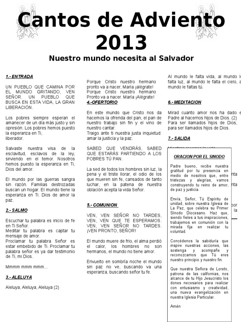 Cantos De Adviento 2013 María Madre De Jesús Amor