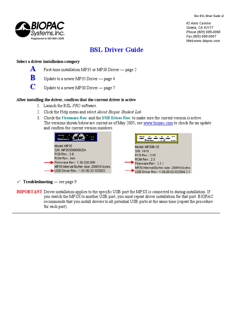 BSL Driver Guide PDF | PDF | Installation (Computer Programs) | Device ...