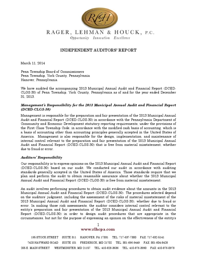 Independent Auditors' Report | PDF