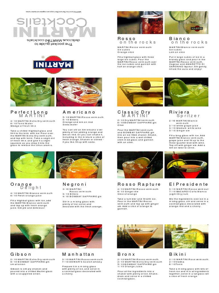 Guide Cocktail Martini | PDF | Martini (Cocktail) | Mixed Drinks