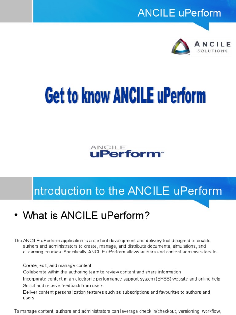 ANCILE Uperform | PDF | Websites | World Wide Web