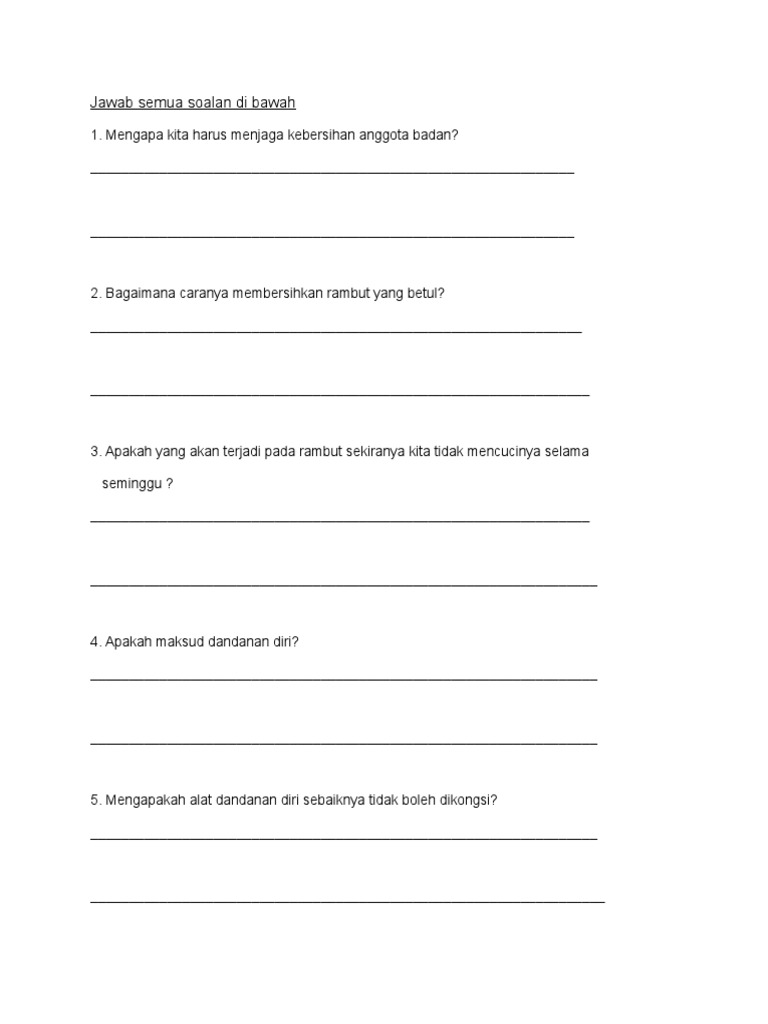 Soalan Pengurusan Diri | PDF | Pengembangan Diri