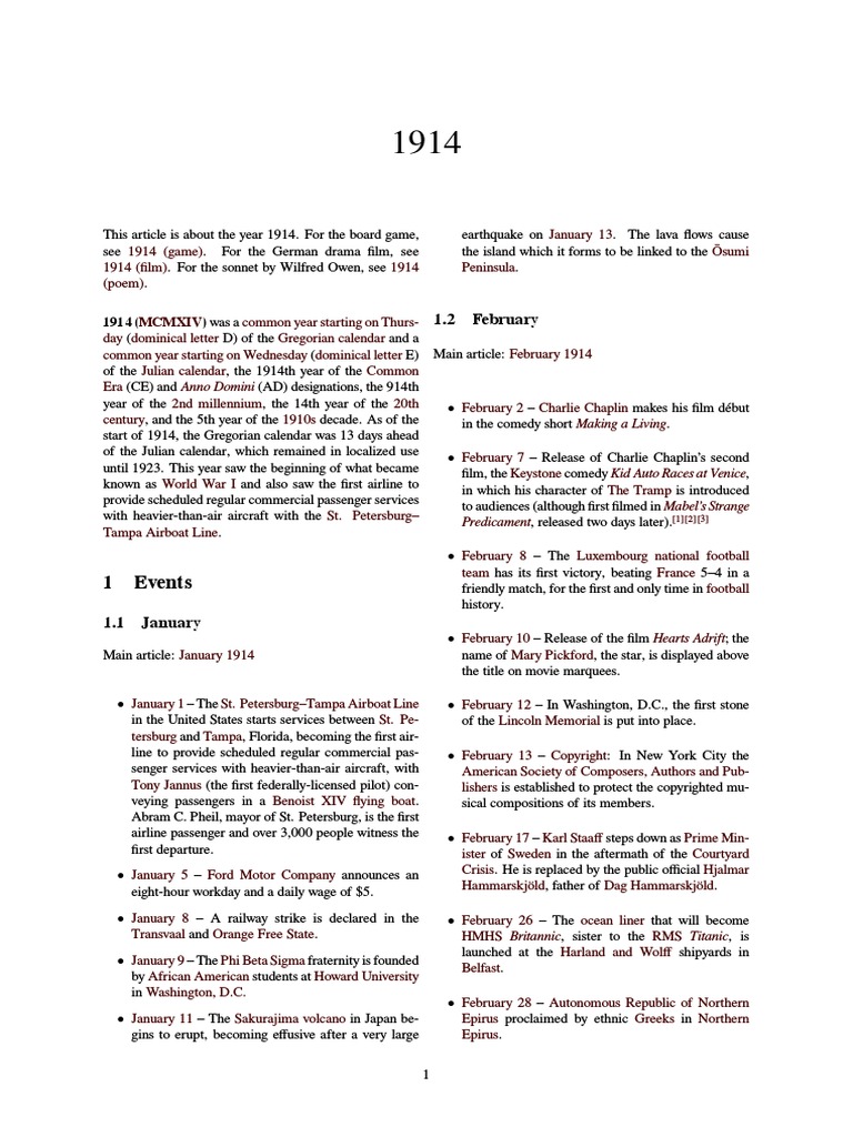 1914 | PDF | World War I | Austria Hungary