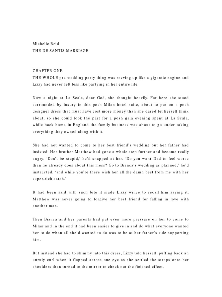 Michelle Reid - Desantis Marriage | PDF