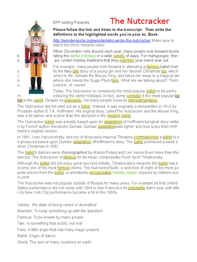 The Nutcracker: History and Significance | PDF | The Nutcracker ...