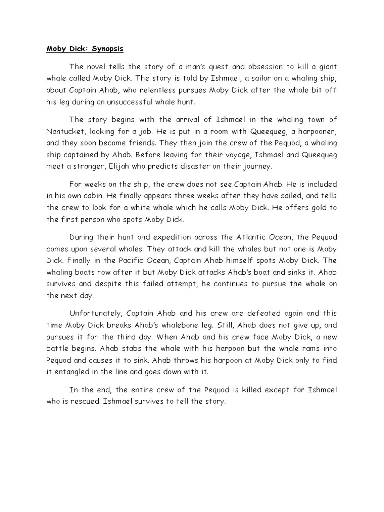 Moby Dick- Synopsis