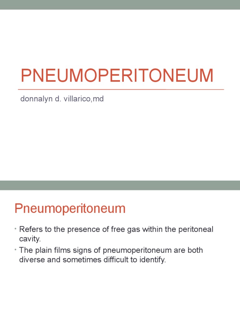 Understanding Pneumoperitoneum Signs | PDF | Nature | Gastroenterology
