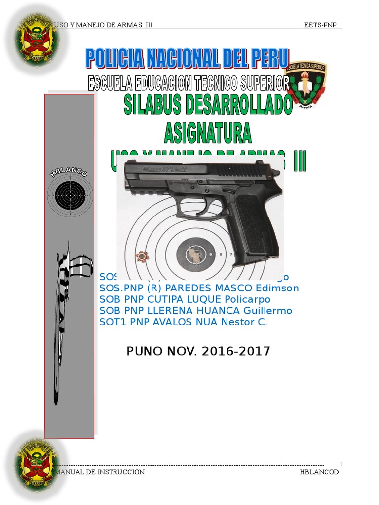Uso Y Manejo De Armas Iv Semestre Rifle Pistola Free 30 Day