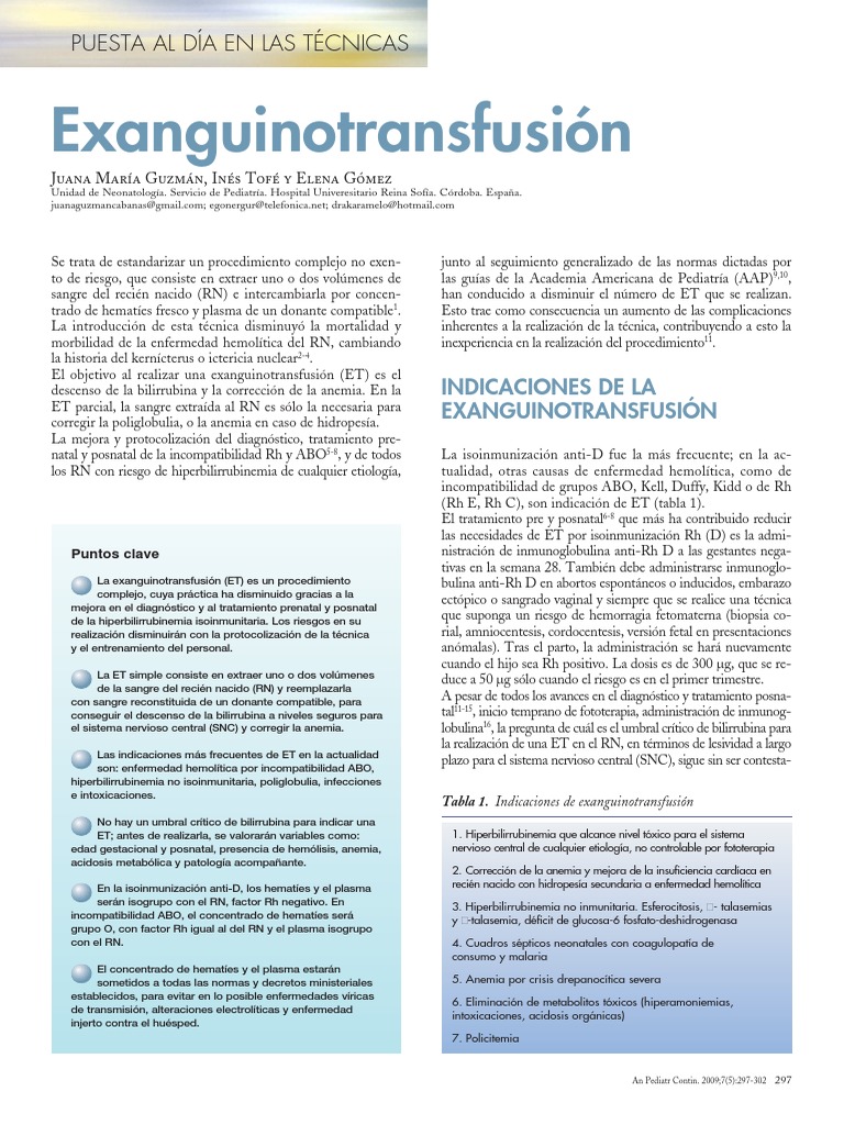 exanguinotransfusión | Vena | Sangre