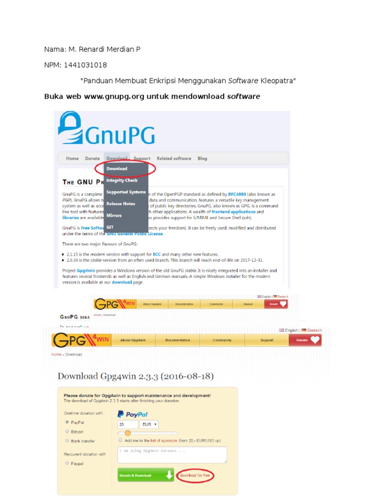 Panduan Membuat Enkripsi Menggunakan Software Kleopatra | PDF | Komputer