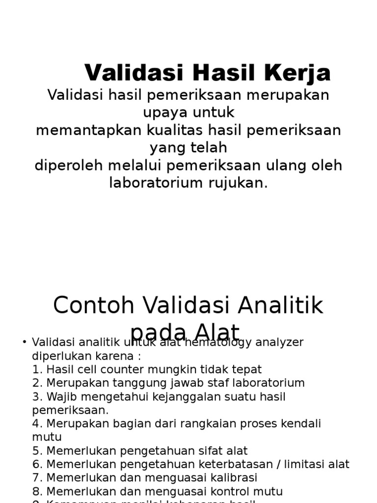 Validasi Hasil Kerja Pdf