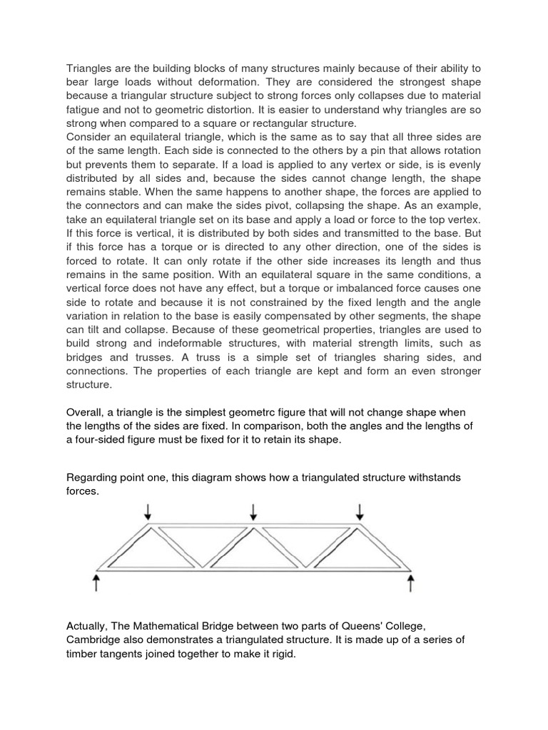 Why Is The Triangle The Strongest Shape PDF | PDF | Truss | Triangle