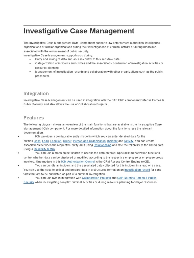 Investigative Case Management | Download Free PDF | Sap Se | Customer ...