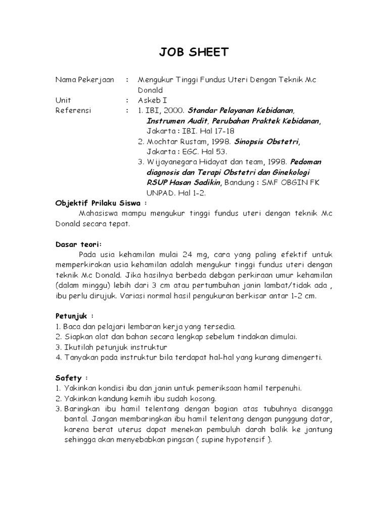Contoh Job Sheet Mengukur Tfu | PDF
