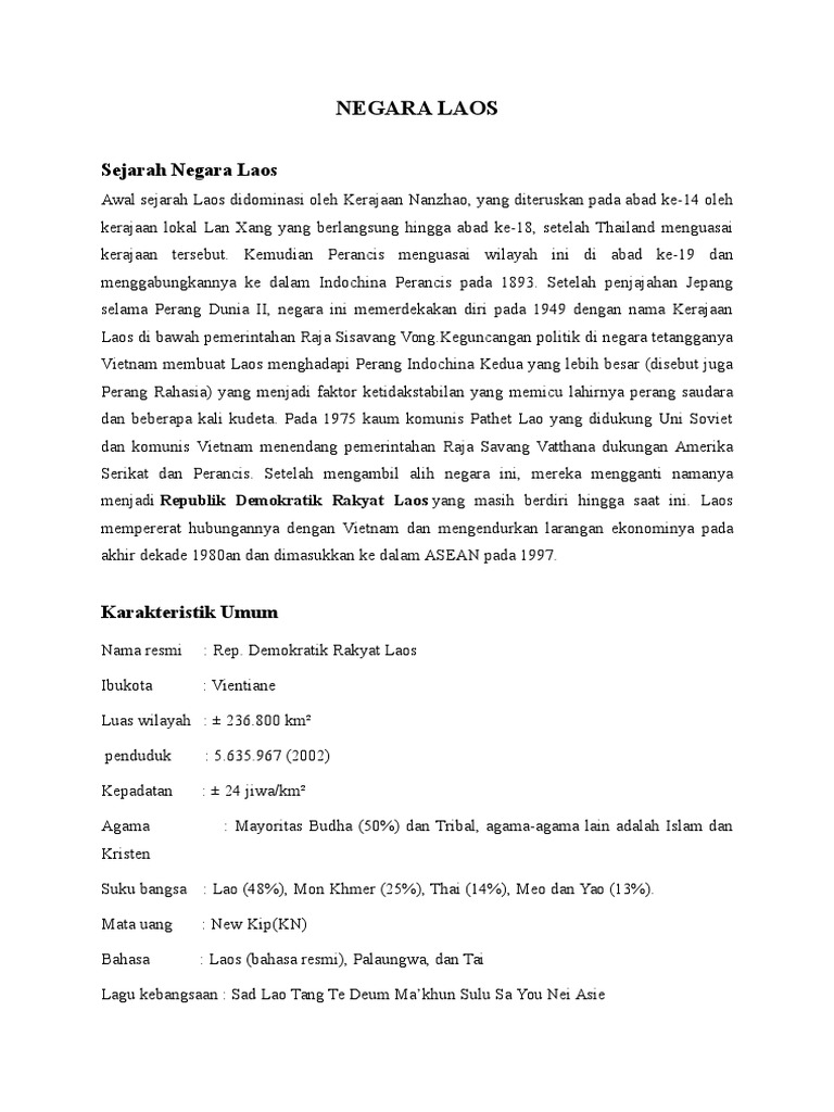 Negara Laos | PDF