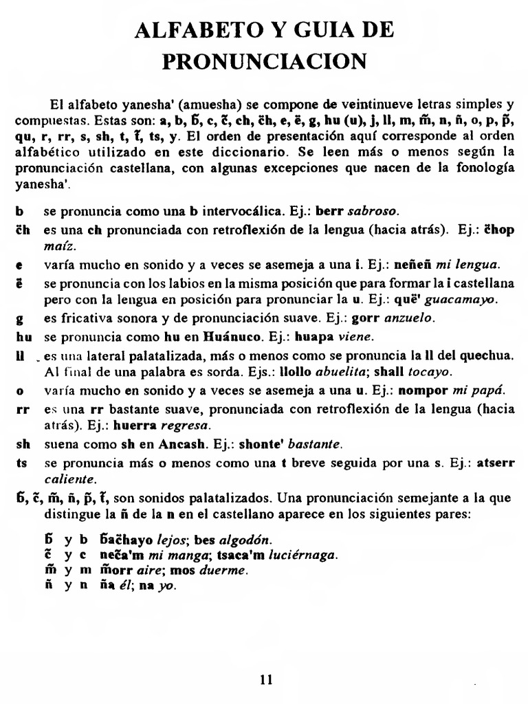 Alfabeto Yanesha | PDF