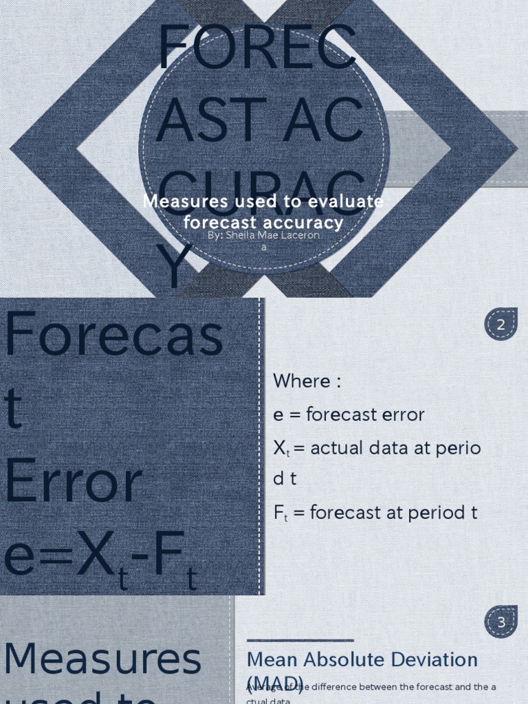 Forec Ast Ac Curac Y: Measures Used To Evaluate Forecast Accuracy | PDF | Forecasting ...