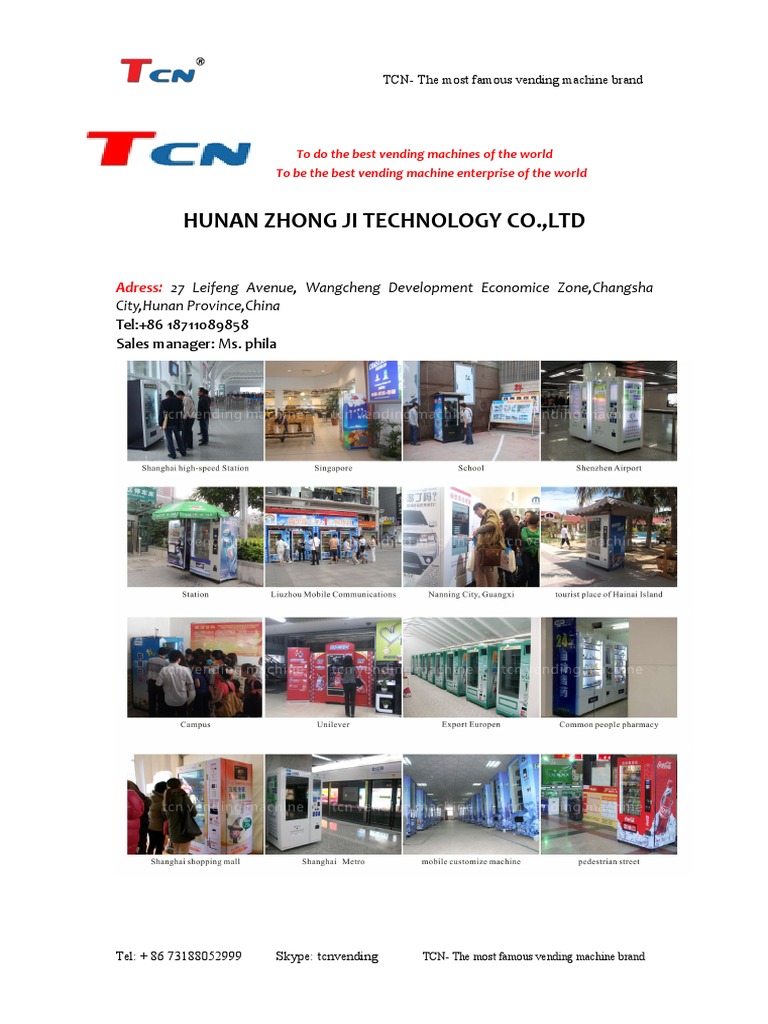 The Catalog of TCN Vending Machine | PDF | Vending Machine | Refrigeration