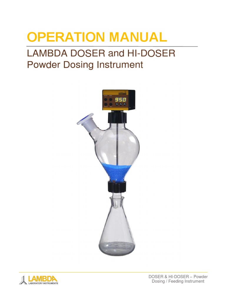 Powder Dosing and Feeding Instrument LAMBDA DOSER and HI-DOSER ...
