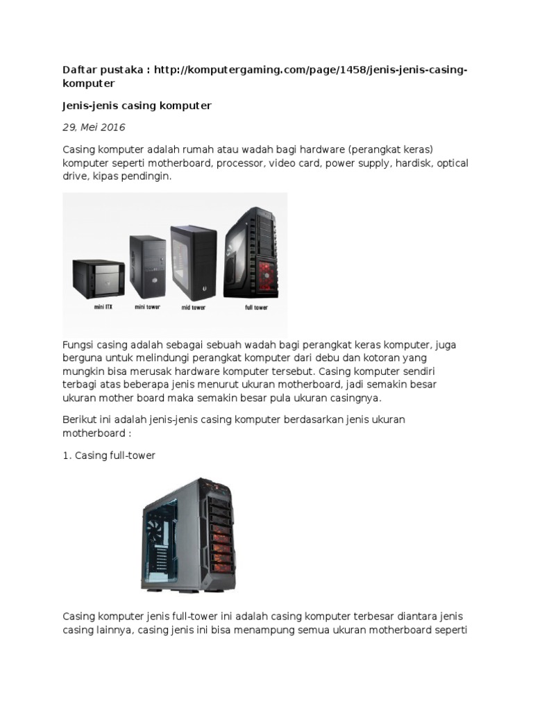 Jenis Casing PC KOM | PDF