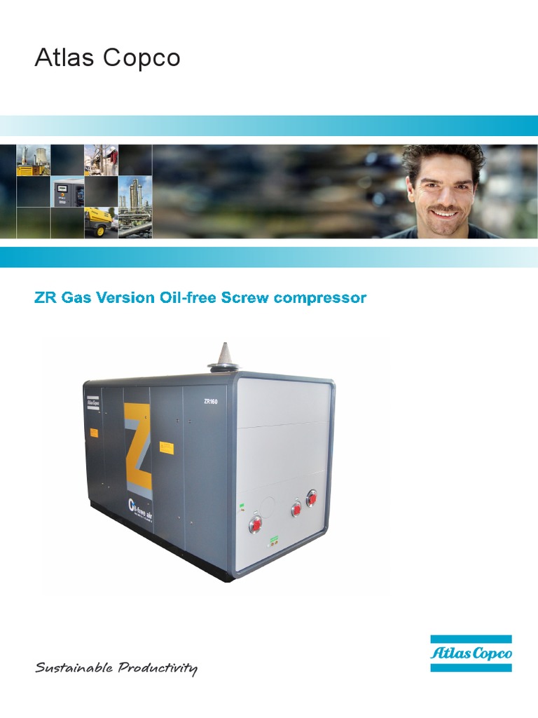 Atlas Copco ZR Gas Version Oil-Free Screw Compressor PDF | PDF | Gas ...