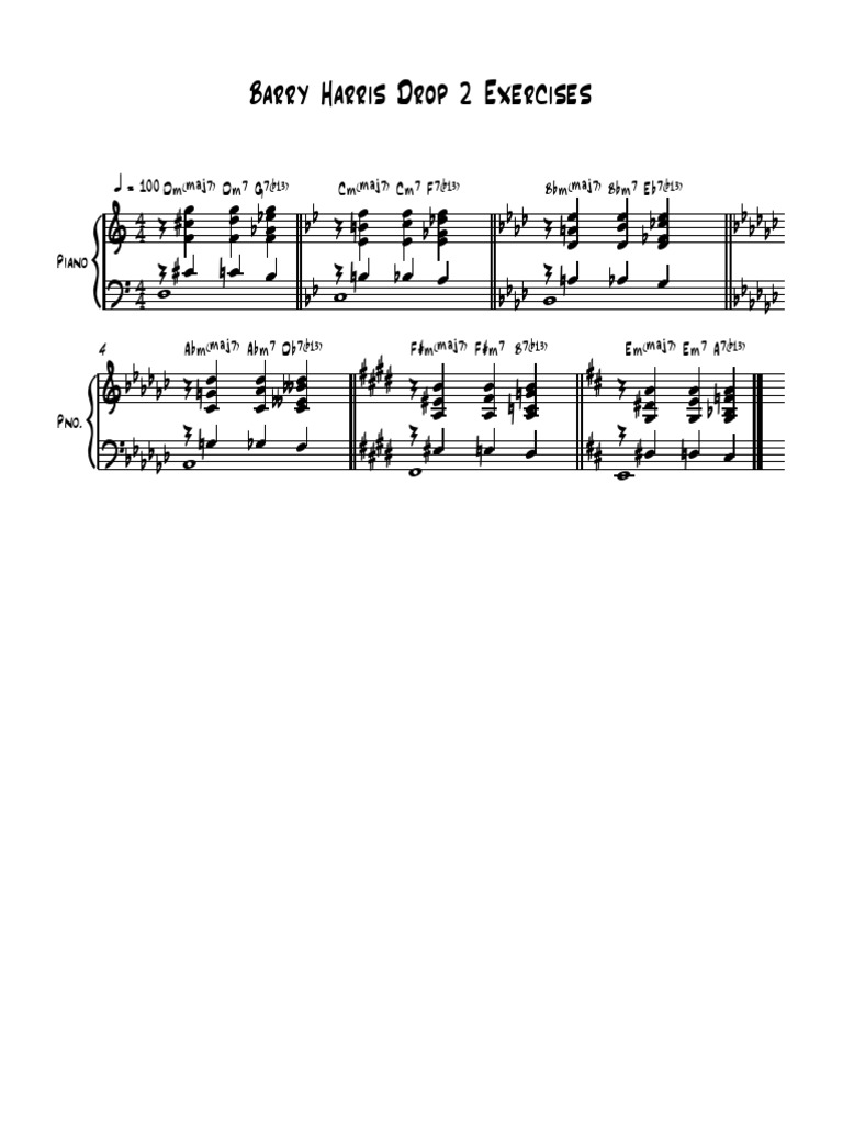 Barry Harris Drop 2 Exercises | PDF