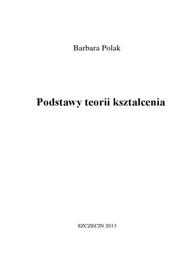 Podstawy Teorii Kształcenia | PDF