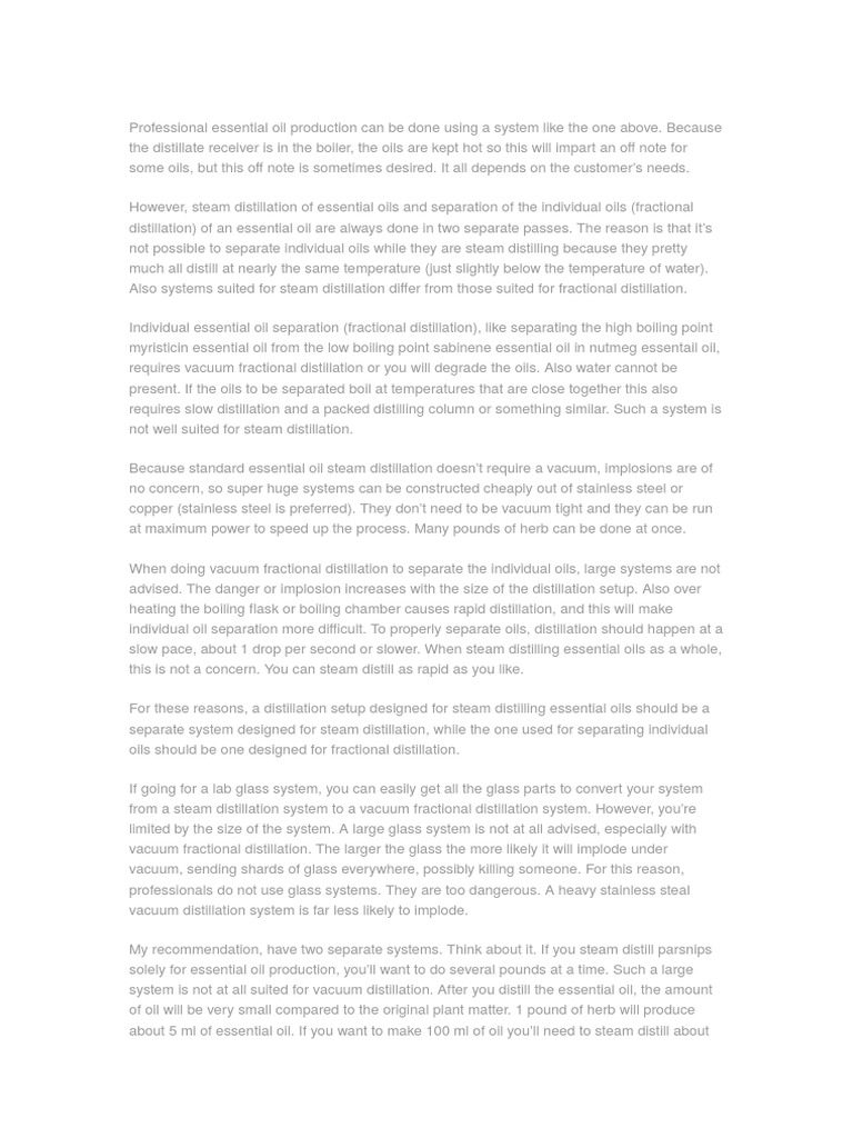 Essential Oil Distillation Process | PDF | Distillation | Essential Oil