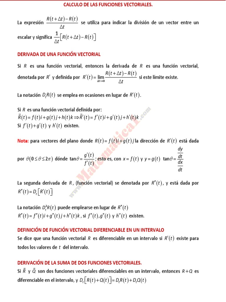 49 - Calculo de Las Funciones Vectoriales PDF | PDF | Integral | Vector Euclidiano