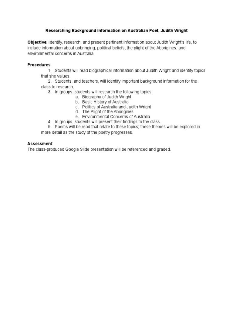 Judith Wright: Life and Impact in Australia | PDF | Learning | Poetry