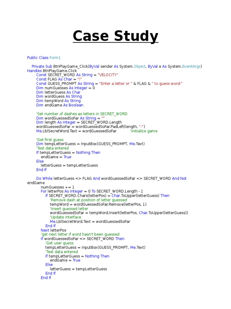 Case Study: Form1 Object Eventargs | PDF