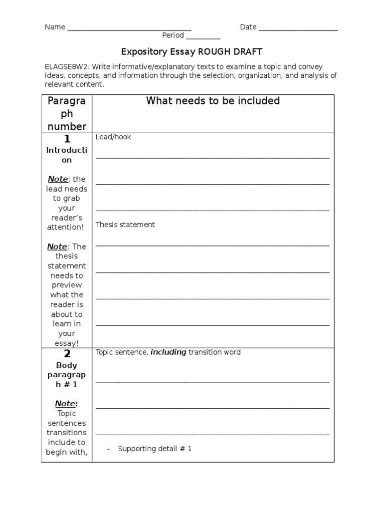 Expository Essay Rough Draft | Download Free PDF | Essays | Cognitive ...